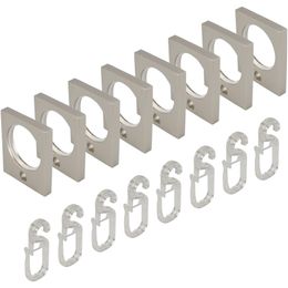 Gardinenring Liedeco, Ø:1,6cm, grau, Metall, Gardinenbefestigungen, eckig, für Gardinenstangen Ø 16 mm