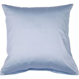 Kissenbezug Janine, B:80cm L:80cm, blau, Mako-Satin, Mako-Satin, Kissenbez&uuml;ge, "Colors Mako Satin", mit Rei&szlig;verschluss, uni Kissenh&uuml;lle, feinf&auml;dig,
