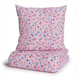 Bettwäsche my home, rosa, Renforcé, Obermaterial: 100% Baumwolle, Jugendzimmer, Bettwäsche, "Mariby", mit feinem Blümchen Design, skandinavisch,
