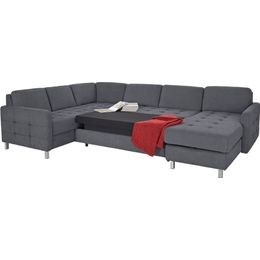 Sit & More Wohnlandschaft SIT & MORE, B:292cm H:80cm T:87cm, grau, Struktur (100% Polyester);Kunstleder SOFTLUX;Luxus-Microfaser ALTARA NUBUCK (100% Polyester),