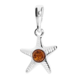 OSTSEE-SCHMUCK Damen Kettenanh&auml;nger "OSTSEE-SCHMUCK Anh&auml;nger Seestern Anh&auml;nger Seestern", 22 x 12mm, Silber 925 (Sterlingsilber), 1,2 g, wei&szlig;, Silber
