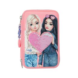 Depesche Kinder Buntstift "3-Fach Federtasche inkl. Stifte TOPModel 20,5 x 14,3 x 7,5 cm bunt", bunt, Kunststoff, Stifte