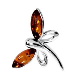 OSTSEE-SCHMUCK Damen Kettenanh&auml;nger "OSTSEE-SCHMUCK Anh&auml;nger Gleiter-Schmetterling", 20x16mm, Silber 925 (Sterlingsilber), 1,5 g, wei&szlig;, Silber 925