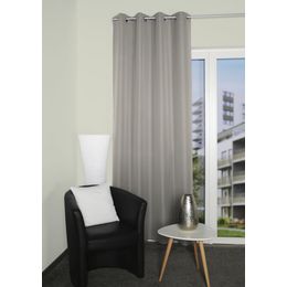 Vorhang HOME BASICS, B:140cm H:235cm, silber, Polyester, Wohnzimmer, Gardinen, "ATLANTIK", &Ouml;senschal Uni ATLANTIK