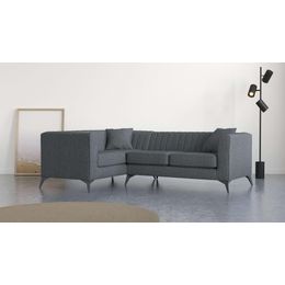 Ecksofa Home Affaire, B:240cm H:74cm T:167cm, grau, 100% Polyester, Wohnzimmer, Sofas, "MATTHEW L-Form ideal für kleine Räume, Maße B/T/H: 240/167/74