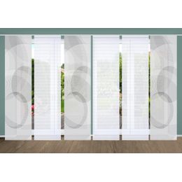 Schiebegardine HOME IN GREEN, B:60cm H:245cm, grau, Polyester, Wohnzimmer, Gardinen, "AFONSO", SET DIGITALDRUCK,BAMBUSOPTIK RECYCELT