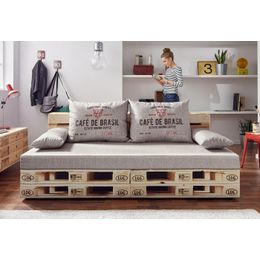 Schlafsofa, B:193cm H:88cm T:85cm, braun, exxpo - SOFA FASHION, Luxus-Microfaser (100% Polyester) bedruckt, Wohnzimmer, Sofas, "Extravagantes Sofa