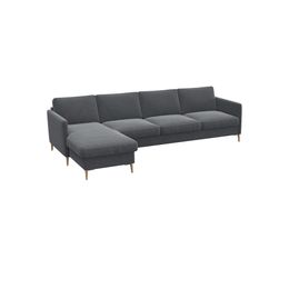 Ecksofa FLEXLUX, B:280cm H:85cm T:159cm, grau, 100% Polyester, Wohnzimmer, Sofas, "Fiore, super Sitzkomfort durch Kaltschaum im Sitz, L-Form",
