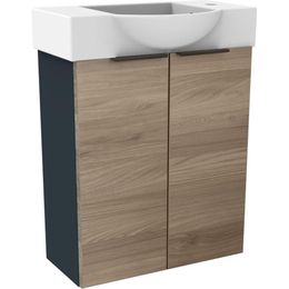 Waschtisch Welltime, B:54,5cm H:70,5cm T:31,7cm, grau, Badezimmer, Waschtische, "Novara"