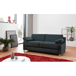 Schlafsofa Bali, B:181cm, blau, 100% Polyester, Wohnzimmer, Sofas, "Viola, Dauerschläfer mit Seitenkissen", in 140er und 160er Breite, 3 Varianten,