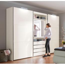 Schwebet&uuml;renschrank wimex, B:300cm H:236cm T:65cm, wei&szlig;, Schr&auml;nke, "Magic by fresh to go", mit drehbarer Spiegelt&uuml;r