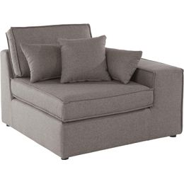 Sofaelement OTTO HOME, B:100cm H:75cm T:100cm, beige, Baumwollmix (60% Baumwolle/40% Leinen);Struktur fein (100% Polyester);Samtoptik (100%
