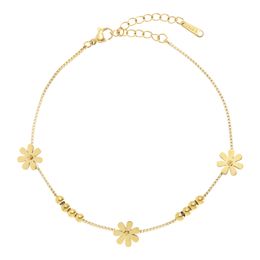 Lascana Damen Fu&szlig;kette "Edelstahlschmuck", gold, gl&auml;nzend, unifarben, Titan, Fu&szlig;ketten, Hochwertiger, vergoldeter Fu&szlig;schmuck