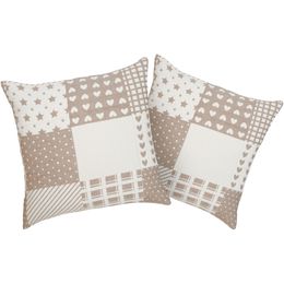 L&uuml;ttenh&uuml;tt Kissenbez&uuml;ge L&Uuml;TTENH&Uuml;TT, B:50cm L:50cm, beige, Baumwolle, Obermaterial: 50% Baumwolle, 50% Polyester, Kinderzimmer, Kissenbez&uuml;ge, "Gretje", f&uuml;r