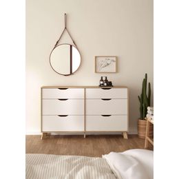 Kommode Andas, B:155,7cm H:92,2cm T:40cm, wei&szlig;, Spanplatte, Schlafzimmer, Sideboards, "Ikast, Schubladenschrank, Sideboard, Aufbewahrung, Stauraum",