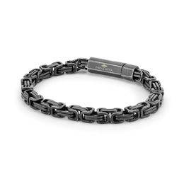 Fynch-Hatton Herren Königsarmband "Schmuck Geschenk Edelstahl Armkette The King Chain", 18,5cm, Edelstahl, braun, Edelstahl, Armbänder
