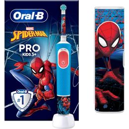 Oral-B Kinder Elektrische Zahnbürste "Pro Kids Spiderman", blau, Elektrozahnbürsten, für Kinder ab 3 Jahren