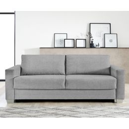 Schlafsofa Bali, B:215cm H:20cm, grau, 100% PES, Wohnzimmer, Sofas, "Denver, Dauerschläfer", in 140er und 160er Breite, inkl. Ergoflex-Unterfederung
