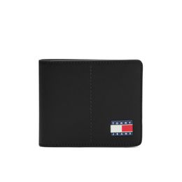 Tommy Jeans Herren Geldbörse "TJM HERITAGE LEATHER CC WALLET", schwarz, Leder, Lederimitat, Textil, Basic, Kleinlederwaren, Unisex Geldbeutel,