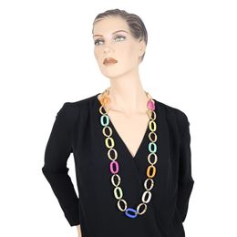 Damen Lange Kette "Summer Vibes", bunt, Basic, Collezione Alessandro, Metall, Halsketten, bunte Gliederkette