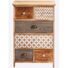 Kommode HEINE HOME, B:55,5cm H:81,5cm T:30cm, beige, Massivholz, Sideboards