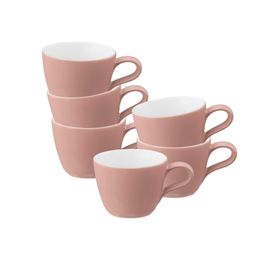 Seltmann Weiden Espressotasse "Espressotassen Life Fashion 90 ml 6er Set", 6 tlg.posh rose, Trinkgef&auml;&szlig;e