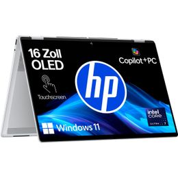 HP Convertible Notebook "OmniBook X Flip 16-as0252ng", 32 GB RAM 1.000 GB SSD, Core Ultra 7, Windows 11 Home, silber, Notebooks