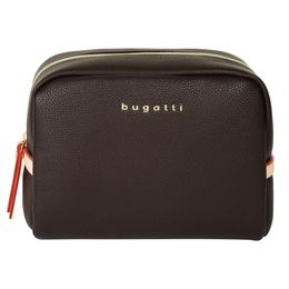 Bugatti Damen Kosmetiktasche "ELLA", braun, leicht glänzend, unifarben, Kunstfaser, Taschen
