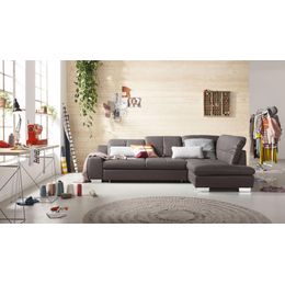 Ecksofa, B:292cm H:89cm T:212cm, grau, SET ONE BY Musterring, 100% Polyester, Wohnzimmer, Sofas, "SO 1200 inkl. Sitztiefen- & R&uuml;ckenverstellung f&uuml;r
