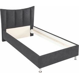 Polsterbett, B:110cm L:210cm, grau, Westfalia Schlafkomfort, Bezug Bett: Microfaser (100% Polyester);Bonnell-Federkernmatratze: Mischgewebe (51%