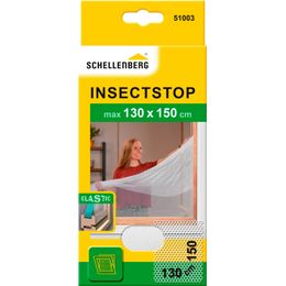 Schellenberg Fliegengitter-Gewebe "Elastic ohne bohren", B/H: 130cm x 150cm, 1er Pack, weiß, Insektenschutzgitter, elastischer Insektenschutz für