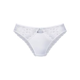 Lascana Damen Tanga, Gr. 48, wei&szlig;, Microfaser, Obermaterial: 89% Polyamid, 11% Elasthan, Unterhosen, mit extravaganten Spitzeneins&auml;tzen