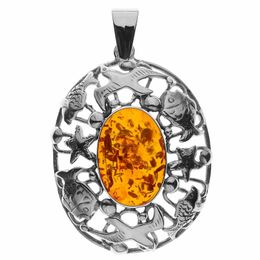 OSTSEE-SCHMUCK Damen Kettenanh&auml;nger "OSTSEE-SCHMUCK Anh&auml;nger Fischland 56x35 mm", 56 x 35mm, Silber 925 (Sterlingsilber), 13,6 g, wei&szlig;, Silber 925