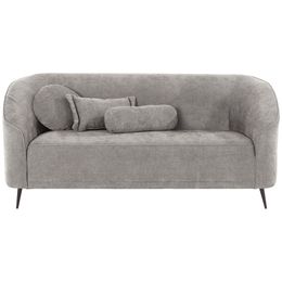 2-Sitzer Home Affaire, B:154cm H:81cm T:80cm, grau, 100% Polyester, Sofas, "Ashly", in 3 Bezugsvarianten, Bouclé, Samtoptik und Struktur weich.