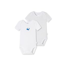 Schiesser Jungen Body "Strampler 2er Pack", Gr. 92, wei&szlig;, Obermaterial: 100% Baumwolle CO., Bodys