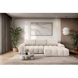 Ecksofa OTTO HOME, B:270cm H:84cm T:166,5cm, beige, 100% Polyester, Wohnzimmer, Sofas, "AZITA klein optionale Schlafsofa mit Bettkasten, B/T/H: