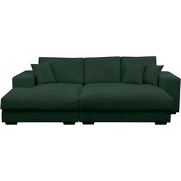 Polstergarnitur WERK2, B:286cm H:84cm T:184cm, grün, 90% Polyester, 10% Nylon, Sitzmöbel-Sets, "Eden L-Form + Hocker. Mega Couch Breite 286cm, Cord",