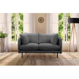 2-Sitzer Home Affaire, B:155cm H:88cm T:103cm, grau, Struktur fein (100% Polyester);Filzoptik (100% Polester), Sofas, "Somba", mit dickem Keder und