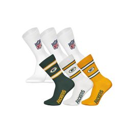 NFL Herren Kurzsocken "Socken NFL 6Pack Crew Socks 6er Pack", Gr. 39gr&uuml;n bay packers, wei&szlig;, Obermaterial: 58% Baumwolle CO. 39% Polyester PES. 3%