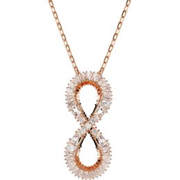 Swarovski Damen Kette mit Anhänger "Hyperbola", Metall, L: 45, rosa, Metall, Halsketten, mit Swarovski Kristall