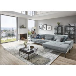 Ecksofa DIE PLANBAR, B:328cm H:82cm T:190cm, blau, 100% Polyester, Wohnzimmer, Sofas, "MP-IN20126 L-Form mit Kaltschaum-Polsterung", mit