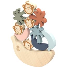 SPEEDY MONKEY Baby Stapelspielzeug "Balance-Spiel", bunt, Holz, B:10cm H:18,5cm T:2,5cm, Stapelspielzeug, FSC - schützt Wald