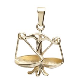 OSTSEE-SCHMUCK Damen Kettenanh&auml;nger "- Tierkreiszeichen Waage - Gold 333/000 -", Gelbgold 333, gold, Gelbgold 333, Schmuckanh&auml;nger