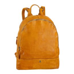 Harbour 2nd Cityrucksack "Meghan", gelb, Leder, Rucksäcke, aus Leder mit typischen Marken-Anker-Label und Schmuckanhänger