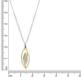 Firetti Damen Kette mit Anh&auml;nger "Schmuck Geschenk Silber 925 Halsschmuck Halskette Ankerkette", Silber 925 (Sterlingsilber), L: 45 B: 1mm, gold,