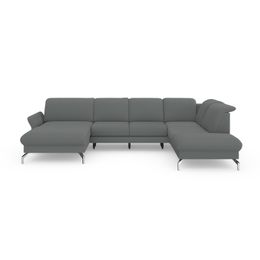 Sit & More Wohnlandschaft SIT & MORE, B:338cm H:84cm T:207cm, grau, Sofas, "Fashion U-Form", wahlweise mit Kopfteilverstellung, Vorziehsitz, motorisch,
