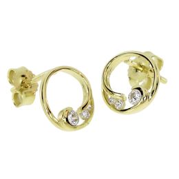 OSTSEE-SCHMUCK Damen Paar Ohrstecker "- Maila - Gold 333/000 - Zirkonia", Gelbgold 333, gold, Gelbgold 333, Ohrringe