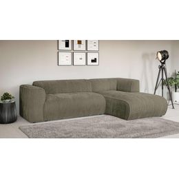 Ecksofa Home Affaire, B:257cm H:78cm T:161cm, grün, 100% Polyester, Wohnzimmer, Sofas, "MERID L-Form (257 cm), zeitlos & stilvolles Design",