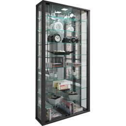 Wandregal Vcm, B:59cm H:115cm T:18cm, schwarz, Wohnzimmer, Regale, "Vcm Glasvitrine hängend Vitrine Glas mit ESG-Sicherheitsglas Maße ca. H. 115 xx