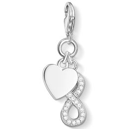 Thomas Sabo Damen Charm-Einhänger "Herz mit Infinity", bunt, Silber 925 (Sterlingsilber), Charms, mit Zirkonia (synth.)